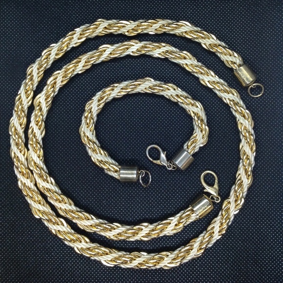 Vintage | Jewelry | Vintage 8s Twisted Rope Chain Necklace Bracele ...